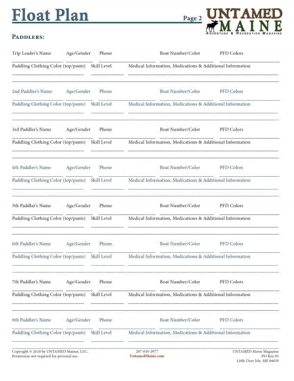Float Plan for Canoeing, Kayaking and Boating » UNTAMED Mainer